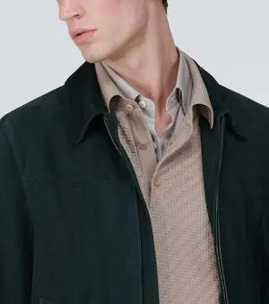 Brioni Suede Blouson Jacket - Green