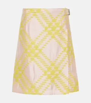 Burberry Checked Miniskirt - Yellow