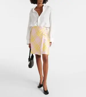Burberry Checked Miniskirt - Yellow