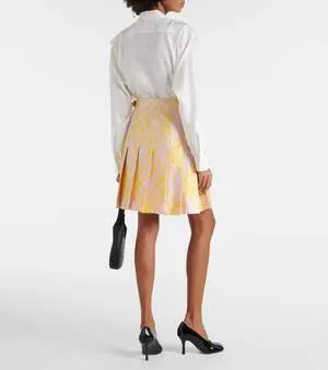 Burberry Checked Miniskirt - Yellow