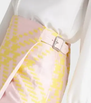 Burberry Checked Miniskirt - Yellow