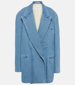 Dries Van Noten Oversized Denim Blazer - Blue