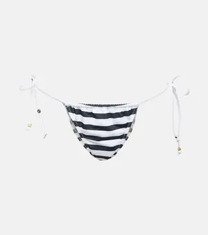 BANANHOT Bell Striped Bikini Bottom - Black