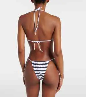 BANANHOT Bell Striped Bikini Bottom - Black