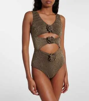 ALEXANDRA MIRO Beth Floral-appliqué Swimsuit