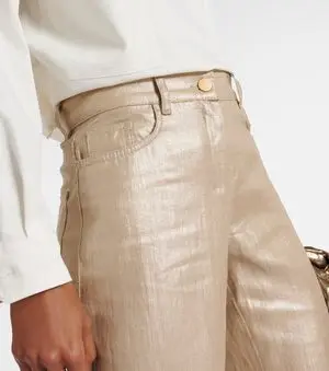 Max Mara High-rise Cropped Wide-leg Linen Pants