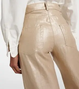 Max Mara High-rise Cropped Wide-leg Linen Pants