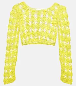 Anna Kosturova Bella Crochet Crop Top - Yellow