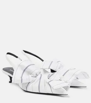 Balenciaga Knife 40 Leather Slingback Pumps - White