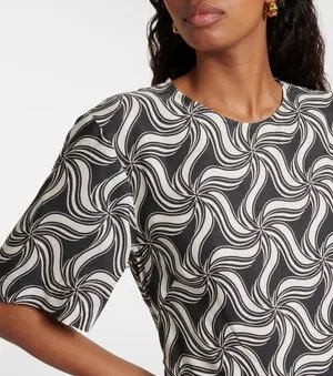 Dries Van Noten Printed Asymmetric Midi Dress