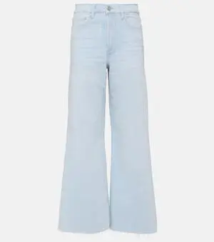 FRAME Le Palazzo Cropped Wide-leg Jeans - Blue