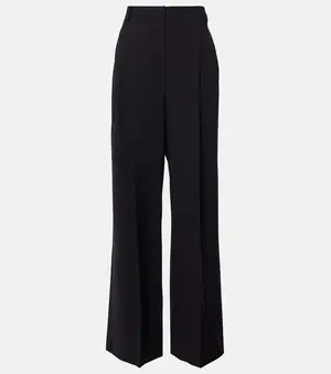 Brunello Cucinelli Wool-blend Wide-leg Trousers - Black