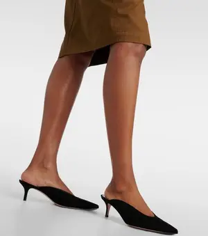 GIANVITO ROSSI Suede Mules - Black