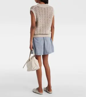 Brunello Cucinelli Open-knit Cotton-blend Vest