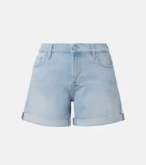7 For All Mankind Mid-rise Denim Shorts - Blue