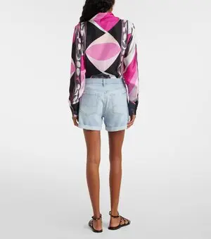 7 For All Mankind Mid-rise Denim Shorts - Blue