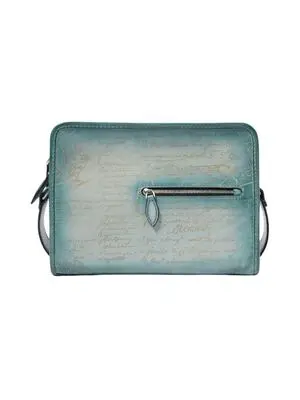 Berluti Journalier Scritto Leather Messenger Bag