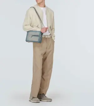 Berluti Journalier Scritto Leather Messenger Bag