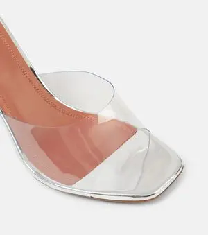 Amina Muaddi Lupita Glass 95 Mules - Transparent