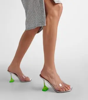 Amina Muaddi Lupita Glass 95 Mules - Transparent