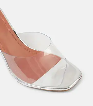 Amina Muaddi Lupita Glass 95 Mules - Transparent