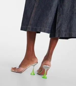 Amina Muaddi Lupita Glass 95 Mules - Transparent