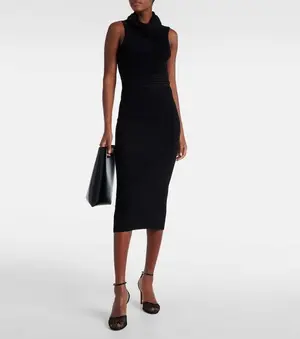Alaïa Hooded Crop Top - Black