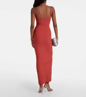 Christopher Esber Crystal Orbit Gathered Cutout Maxi Dress