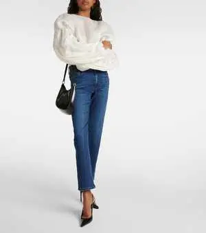 FRAME Le High Straight Mid-rise Jeans - Blue
