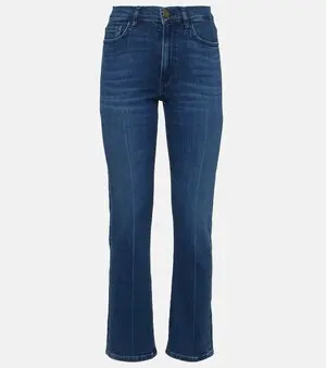 FRAME Le High Straight Mid-rise Jeans - Blue