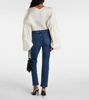 FRAME Le High Straight Mid-rise Jeans - Blue