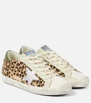 GOLDEN GOOSE Super-star Leopard-print Sneakers - Multicoloured
