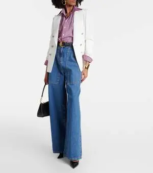 Etro High-rise Wide-leg Jeans - Grey