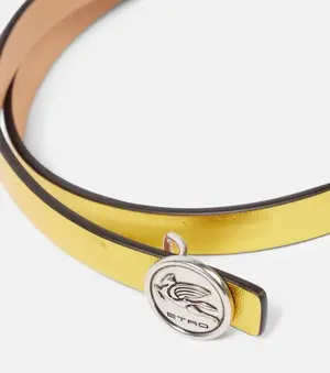 Etro 15mm Metallic Leather Belt