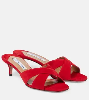 AQUAZZURA Divine 50 Suede Mules