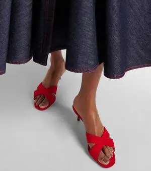 AQUAZZURA Divine 50 Suede Mules