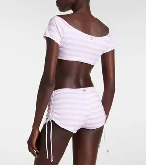 BANANHOT Stefani Striped Crop Top - Pink