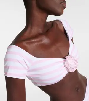 BANANHOT Stefani Striped Crop Top - Pink
