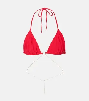 BANANHOT Chain Triangle Bikini Top - Red