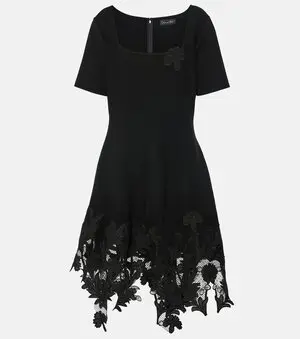 Oscar De La Renta Lace-trimmed Knitted Minidress