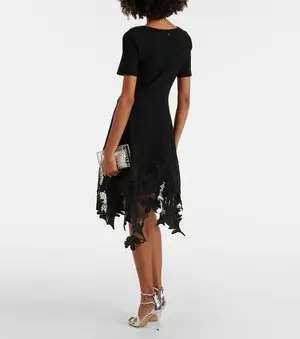 Oscar De La Renta Lace-trimmed Knitted Minidress