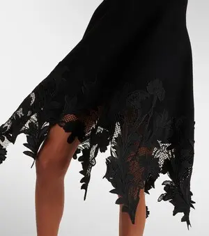 Oscar De La Renta Lace-trimmed Knitted Minidress