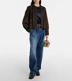 Brunello Cucinelli Silk-blend T-shirt - Blue
