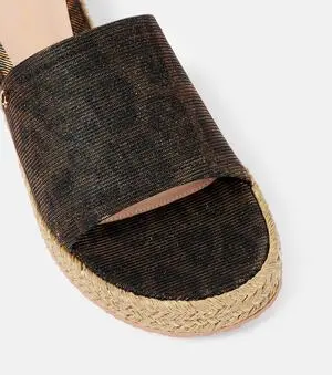 GIANVITO ROSSI Leopard-print Espadrille Platform Slides