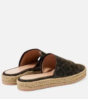 GIANVITO ROSSI Leopard-print Espadrille Platform Slides