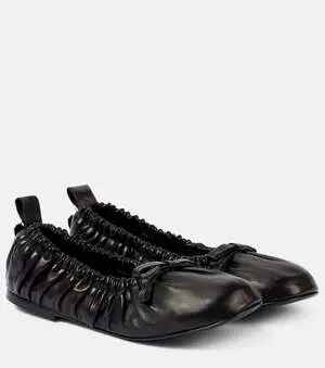 Acne Studios Bow-detail Leather Ballerinas