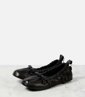 Acne Studios Bow-detail Leather Ballerinas