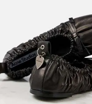 Acne Studios Bow-detail Leather Ballerinas