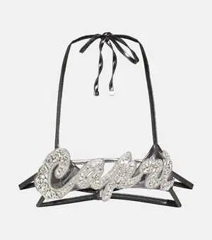 Dolce & Gabbana Capri Crystal-embellished Bra Top - Silver
