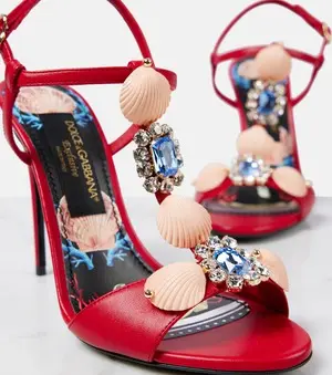 Dolce & Gabbana Capri Embellished Leather Sandals